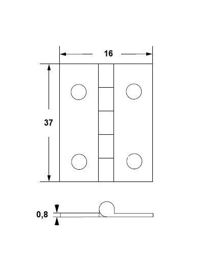 Juego compuesto por 4 piezas de bisagras de solapa SISO / UMAXO® de ...